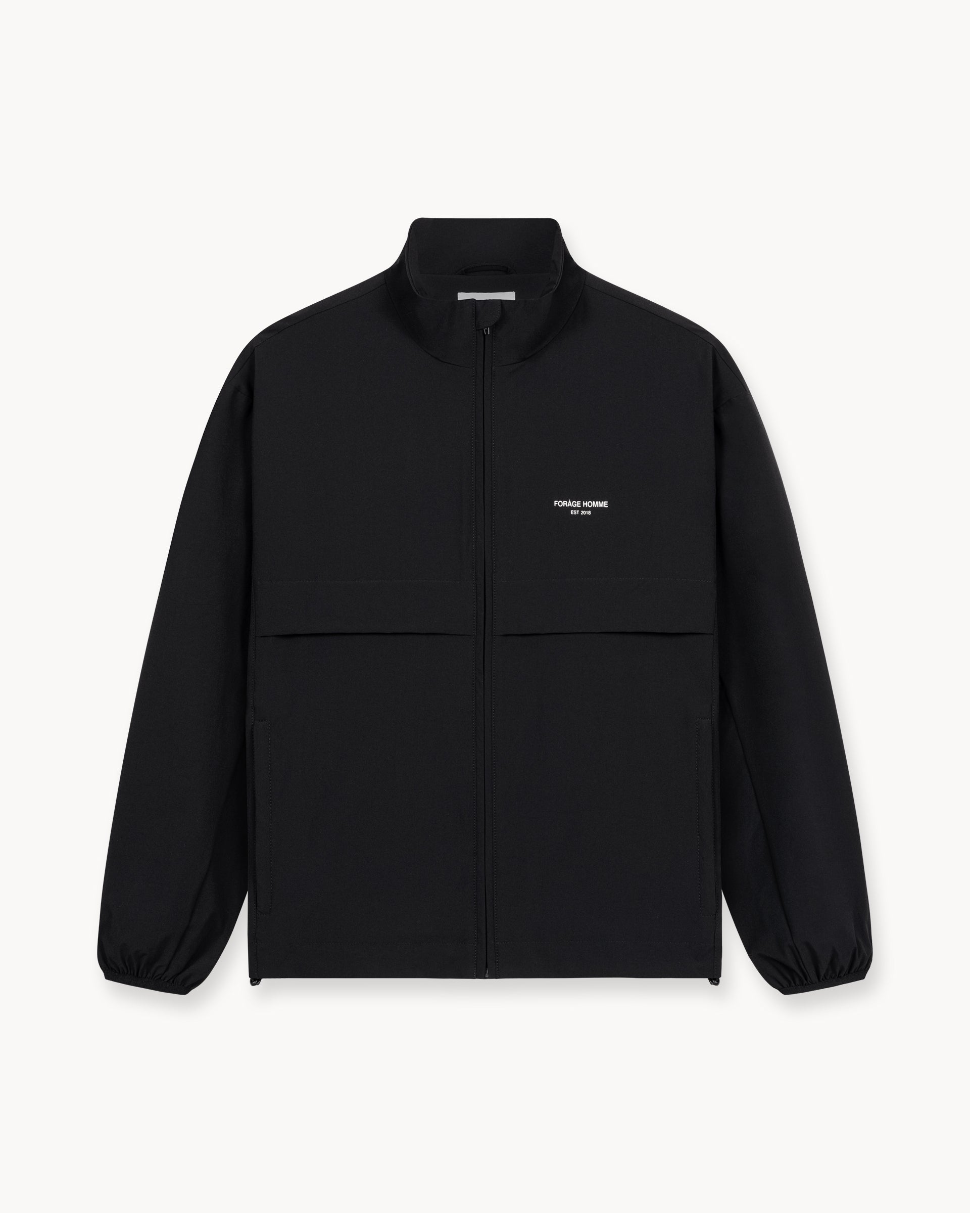 Black men's tracksuit jacket made of polyamide and lyocell | FORÀGE